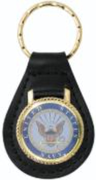 U.S. Naval Academy Store | U.S. Navy Crest on Leather Key Fob