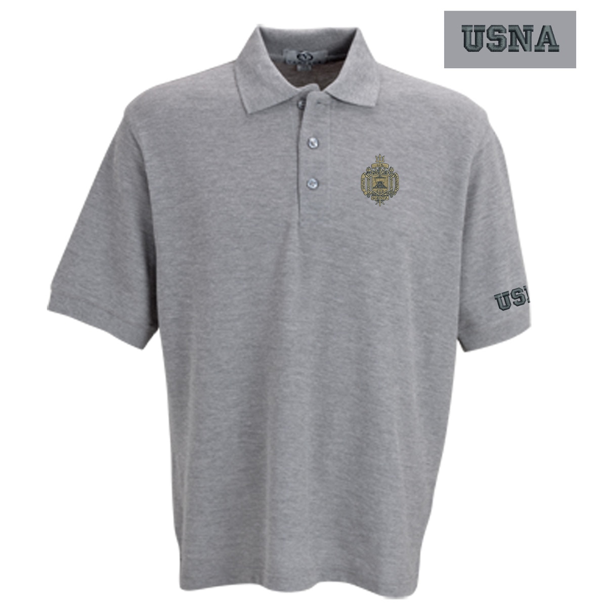 U.S. Naval Academy Store | Men's SS Polo (Crest/ USNA on sleeve)
