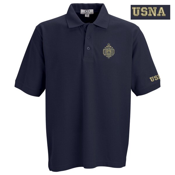 U.S. Naval Academy Store | Men's SS Polo (Crest/ USNA on sleeve)