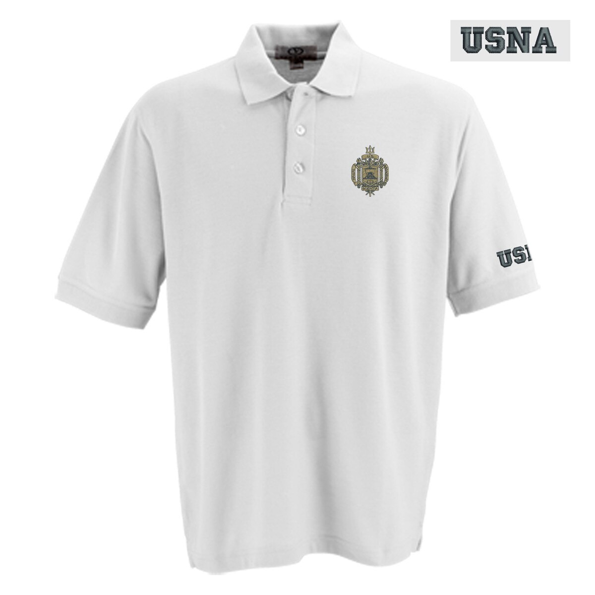 U.S. Naval Academy Store | Men's SS Polo (Crest/ USNA on sleeve)